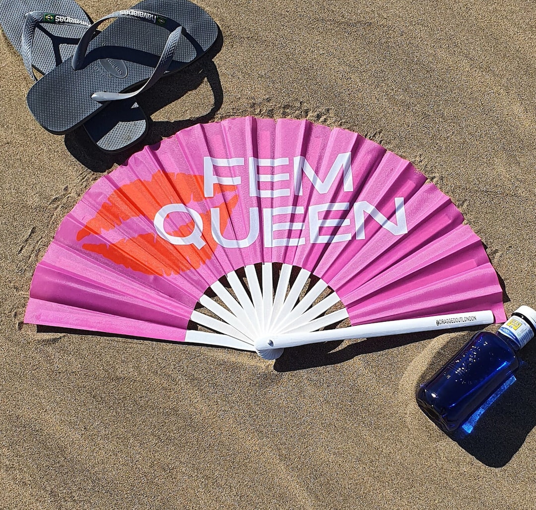 FEM QUEEN Giant Bamboo Clack Fan, Including a Draw String Bag ...