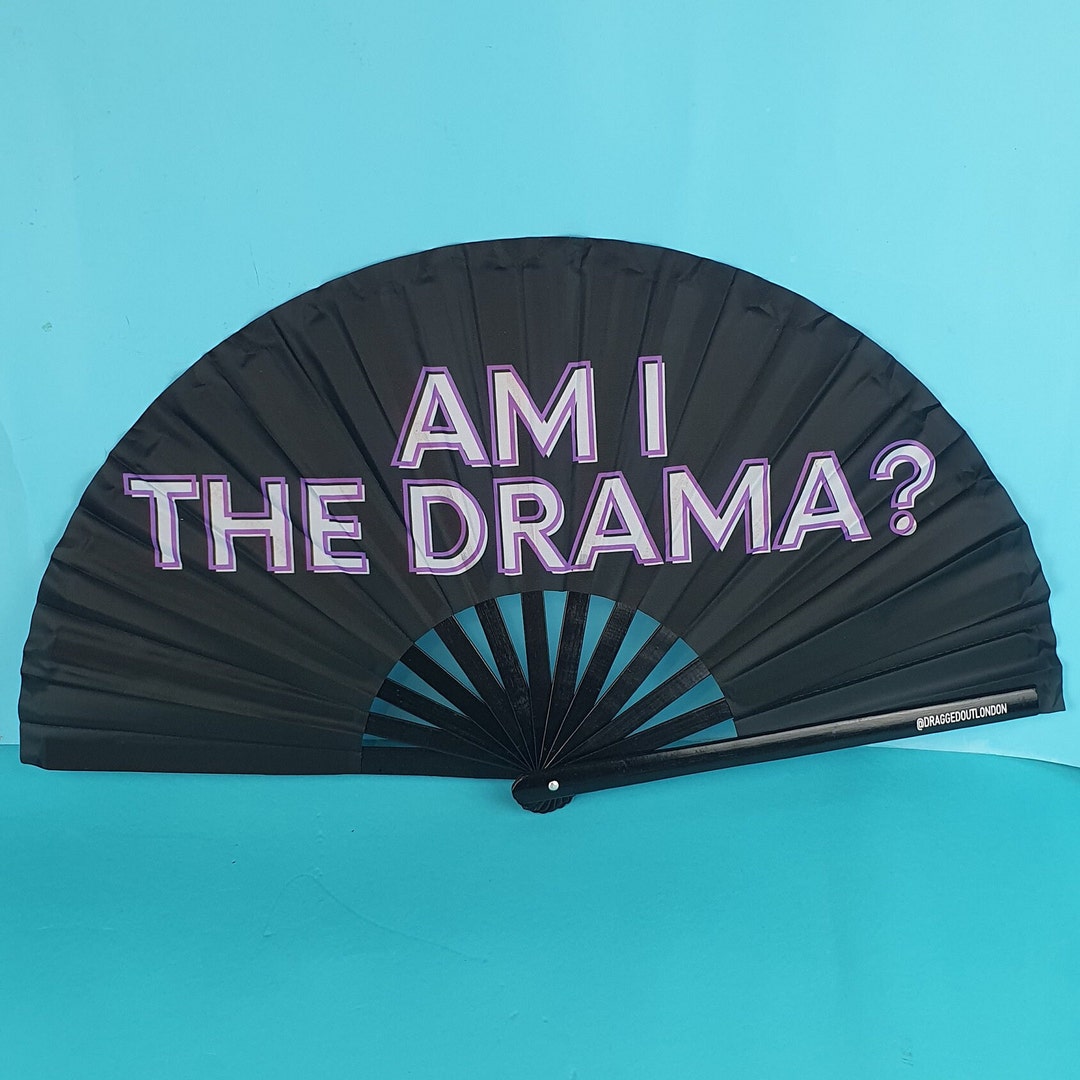 Am I the Drama Giant Bamboo Clack Fan, Including a Draw String Bag ...