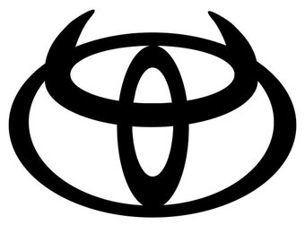Toyota Logo Devil Sticker - Etsy