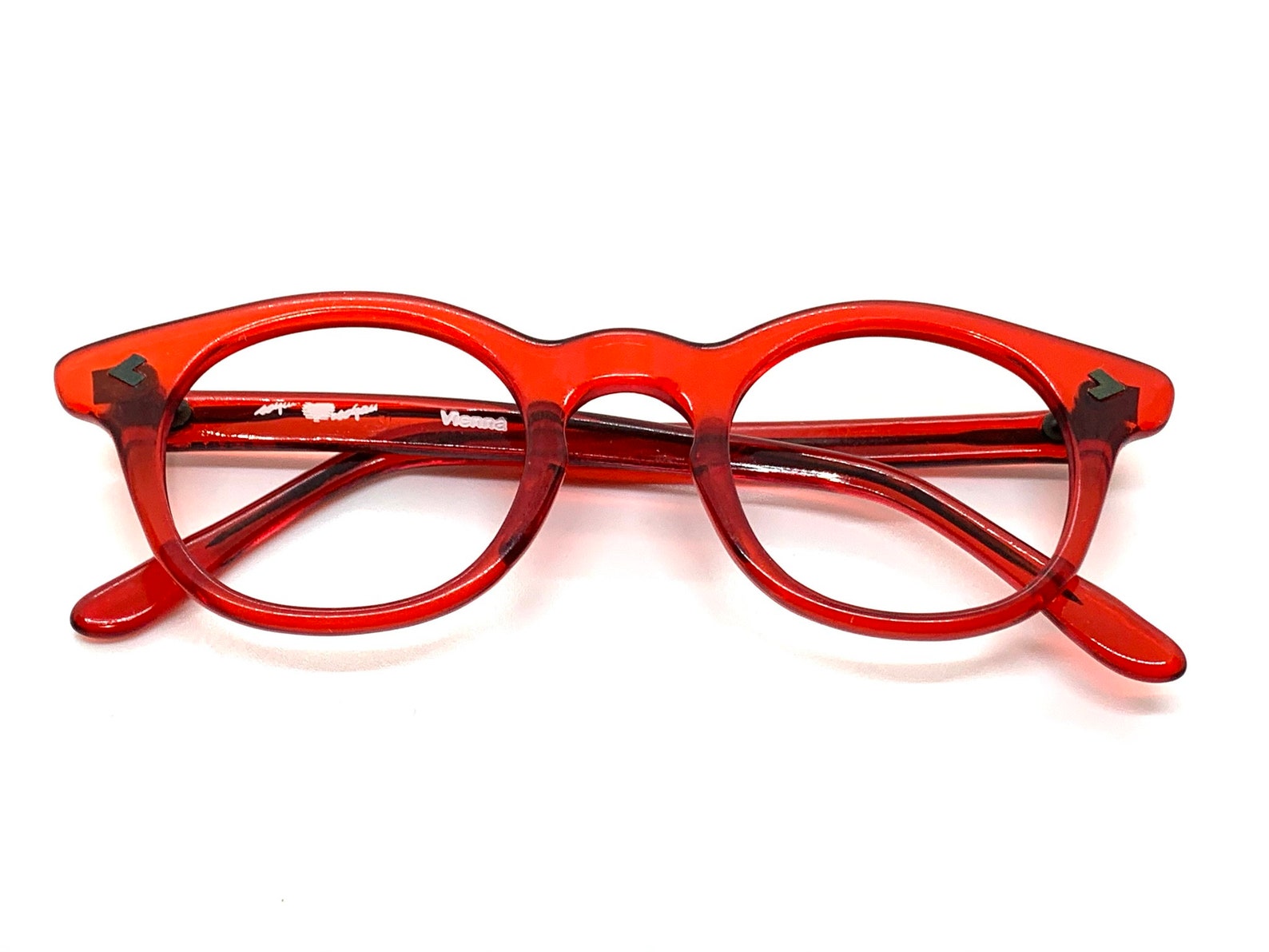 Vintage Horn Rim Eyeglasses New Old Stock Red Horn Rim Etsy