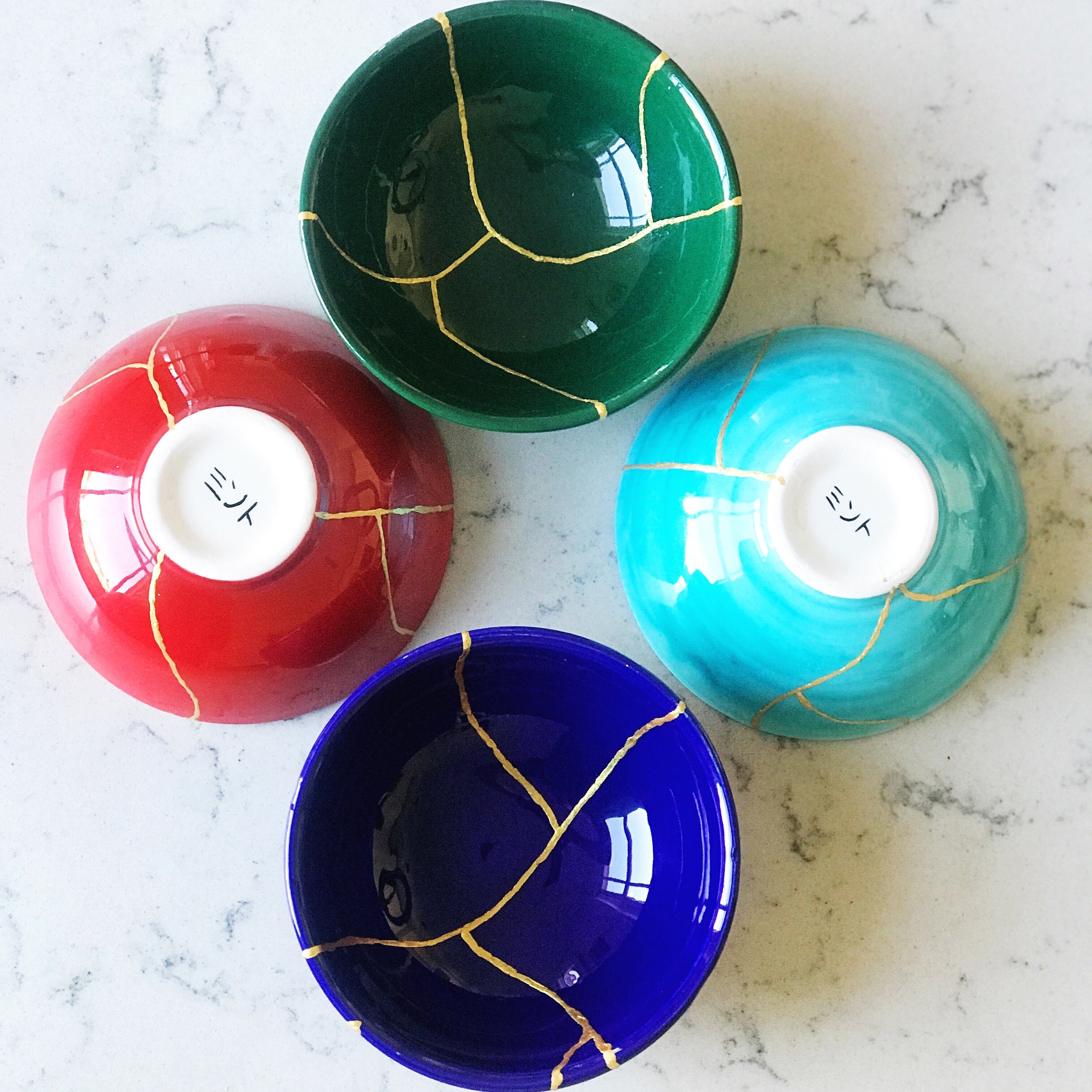 Set of 2 Kintsugi Inspired Bowls, Mix&match Bowls 027 - Etsy