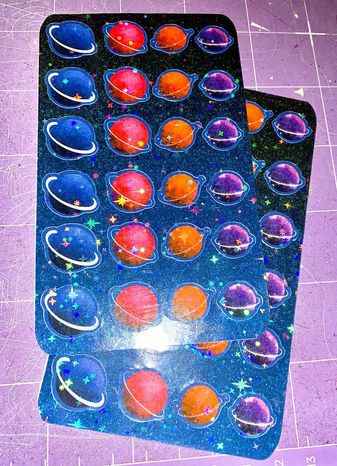 Holographic Planets 3x5 Sticker Sheet - Etsy
