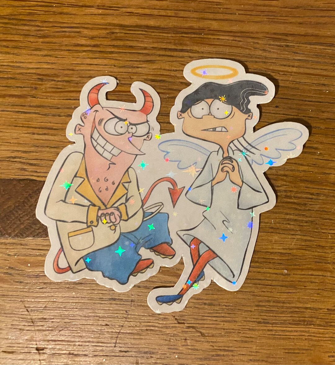 Angel Edd and Devil Eddy Holographic Sticker - Etsy