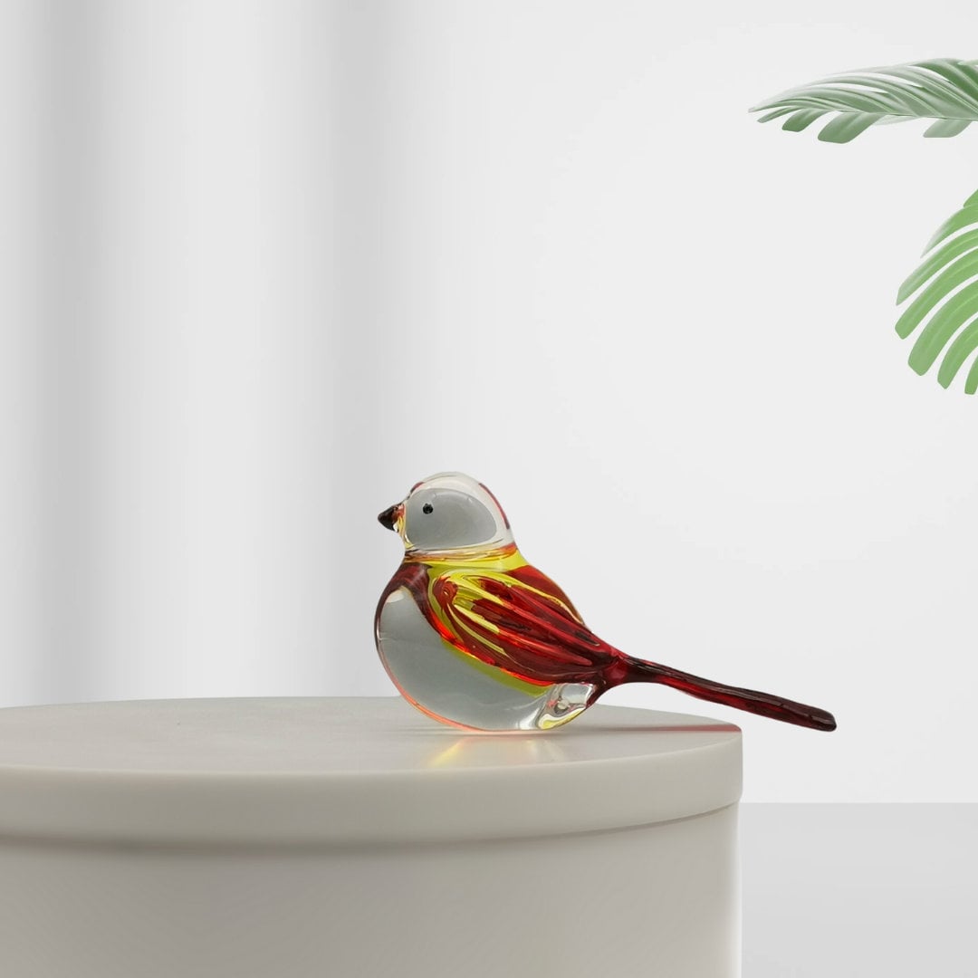Glass Bird Figurine Red Glass Blowing Bird Cute Little Gifts - Etsy