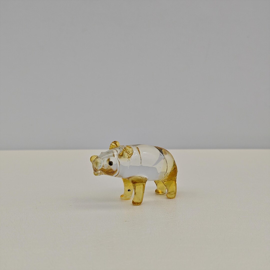 Blown Glass Hippo-small Glass Hippo-glass Hippo Miniature-glass Hippo ...