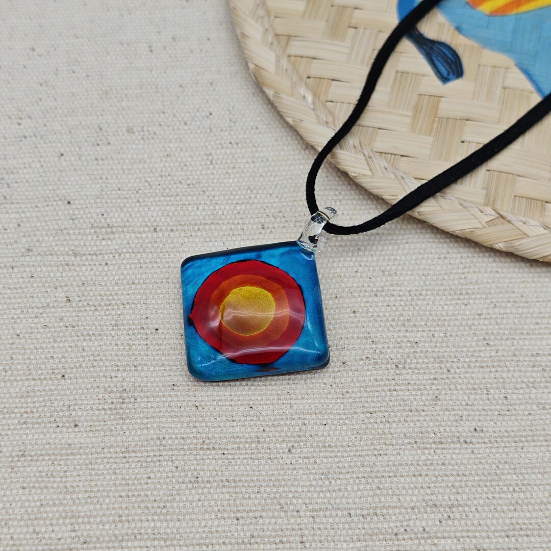 Handmade Glass Pendant Necklace-glass Pendants for Jewelry-cute Blue ...