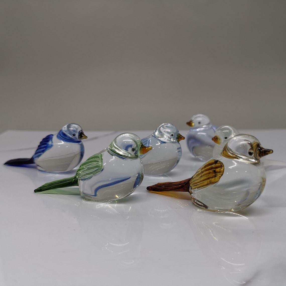 Glass Birds Figurines Stained Glass Bird Blown Glass Bird - Etsy