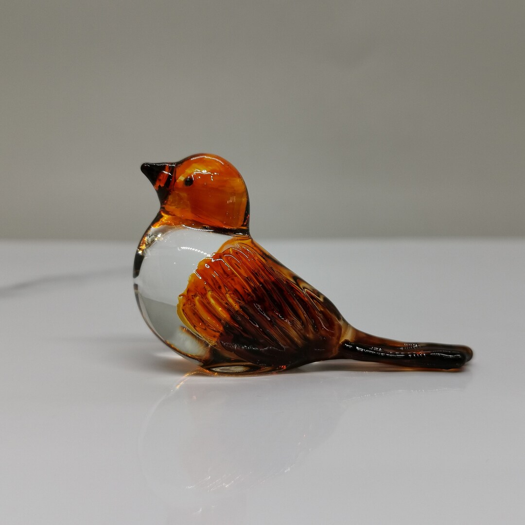 Glass Birds Figurines Robin Bird Figurine Glass Bird Art - Etsy