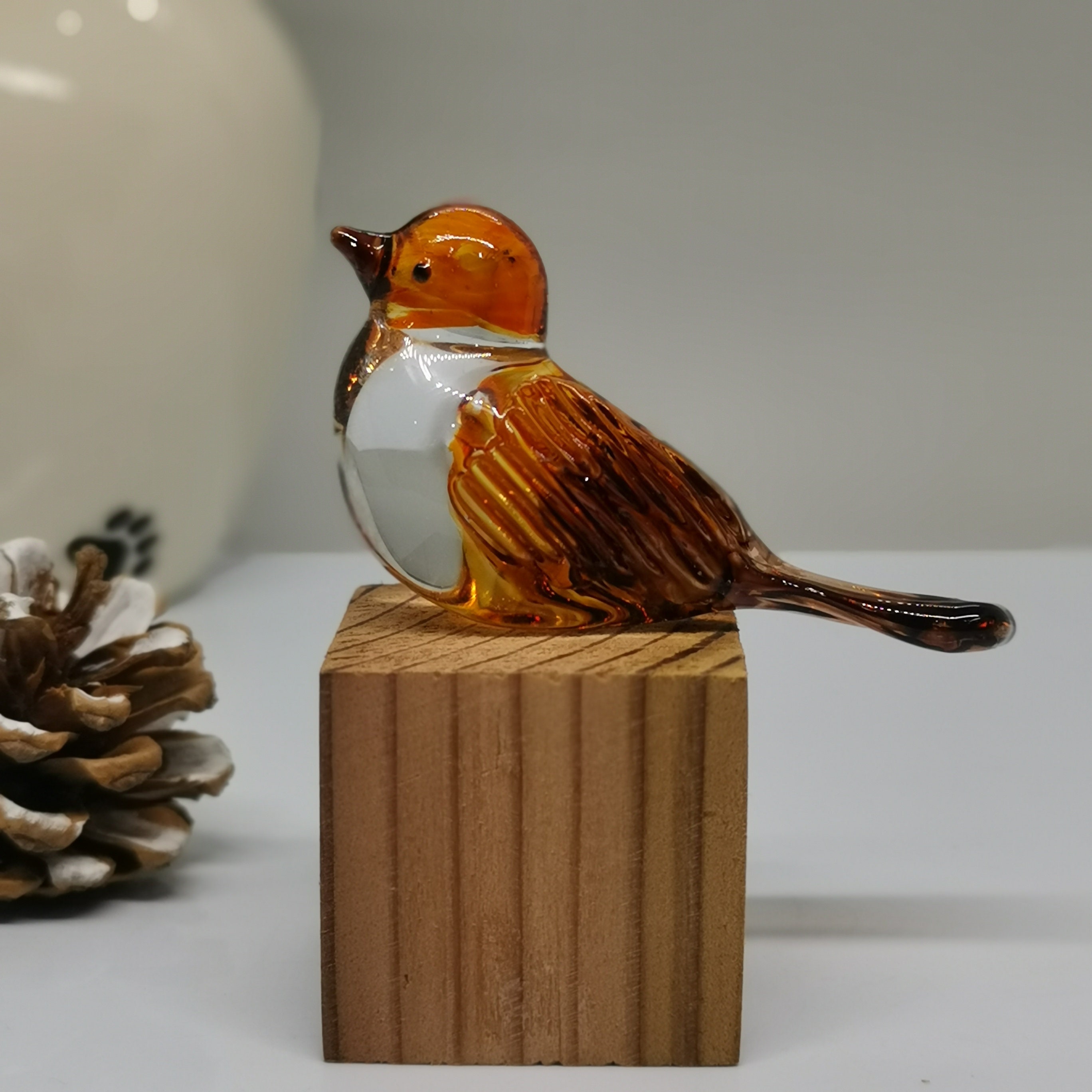 Glass Birds Figurines Robin Bird Figurine Glass Bird Art - Etsy