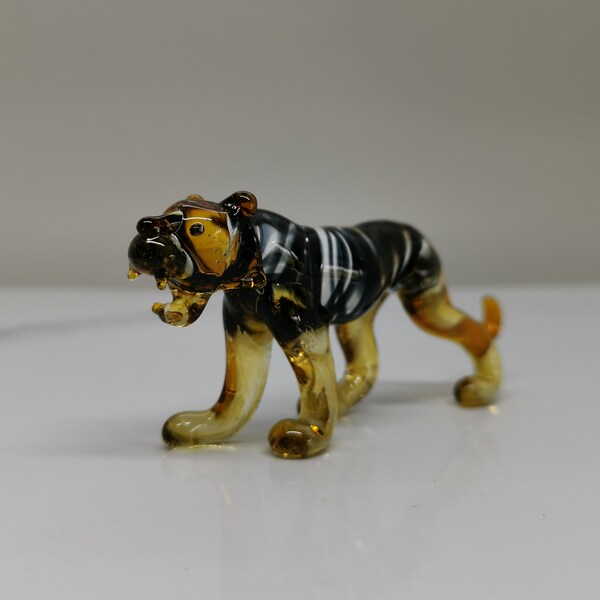Glass Tiger Figurine - Etsy