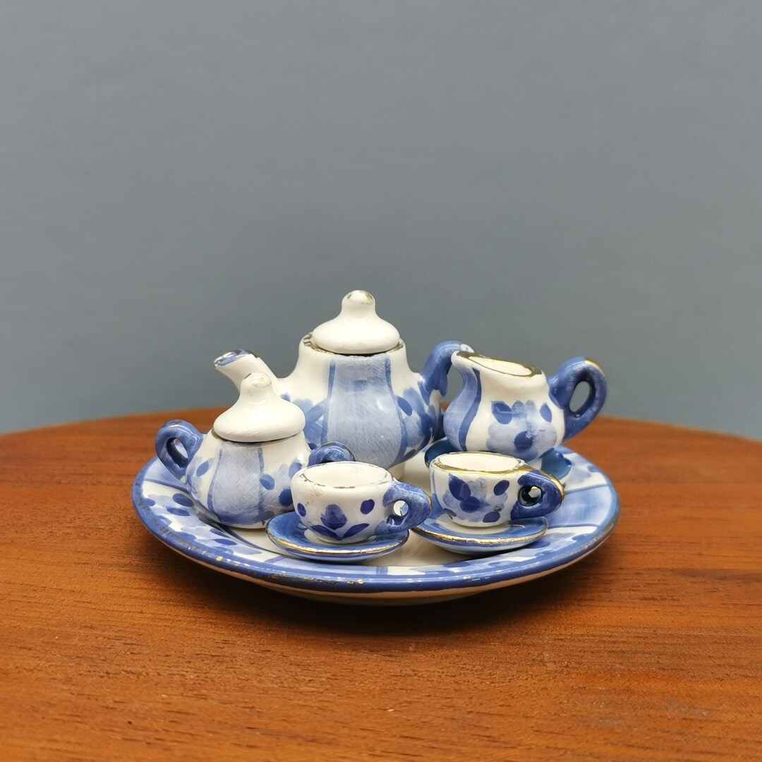 Miniature Coffee Set, Miniature Drink, Miniature Tea Pot, Ceramic ...