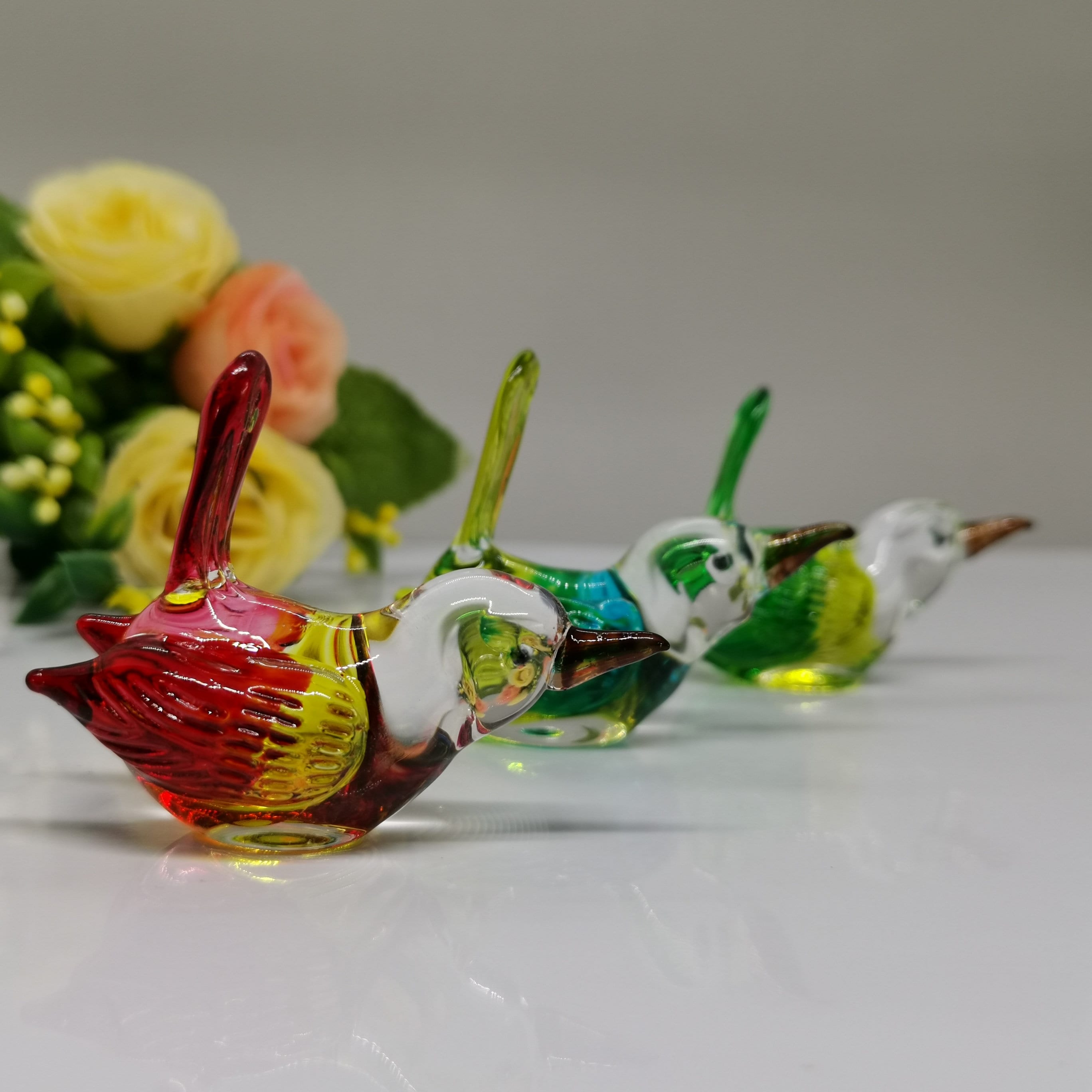Glass Birds Hand Blown Glass Bird Figurine Glass Bird - Etsy