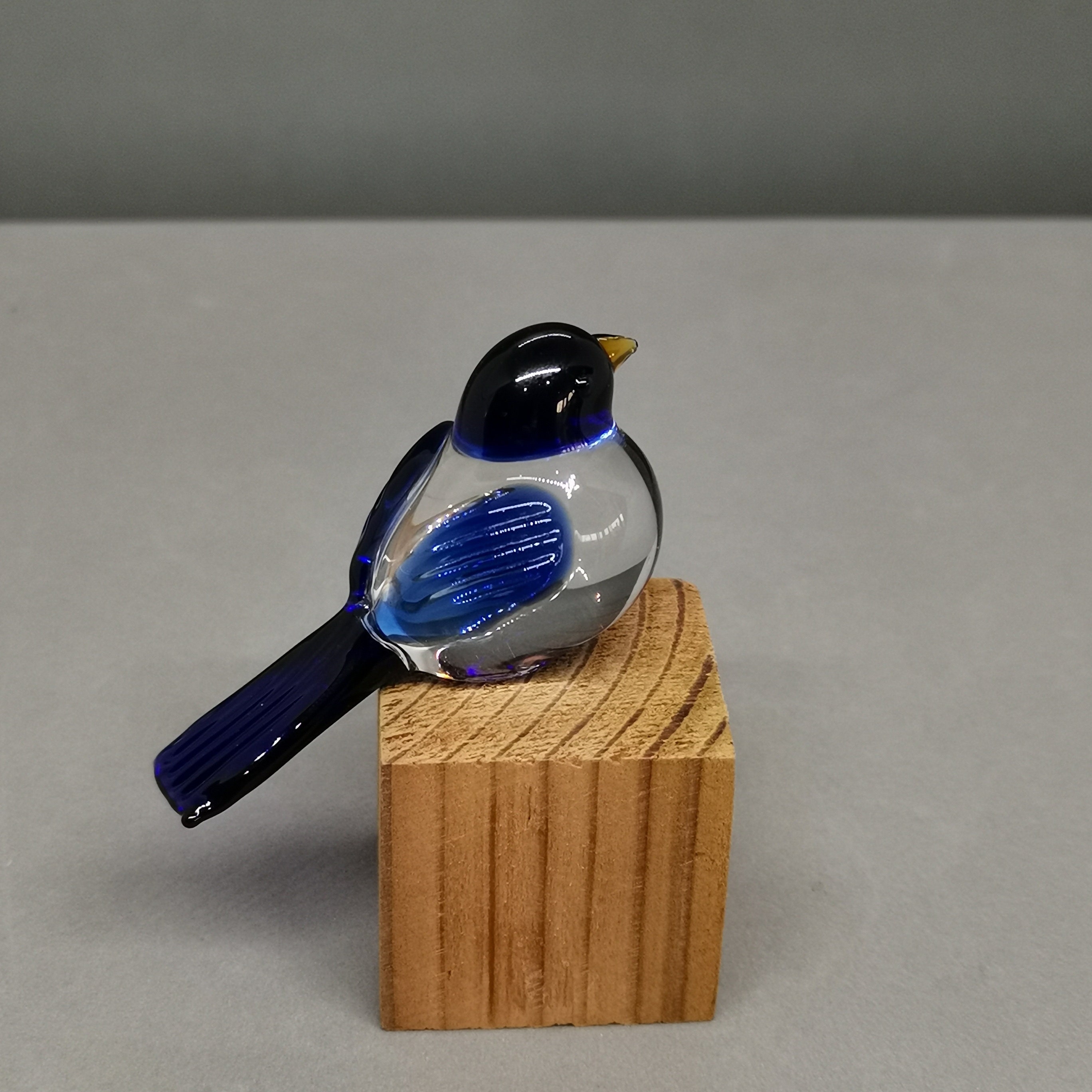 Glass Birds Figurines Blown Glass Bird Blue Glass Bird Home - Etsy