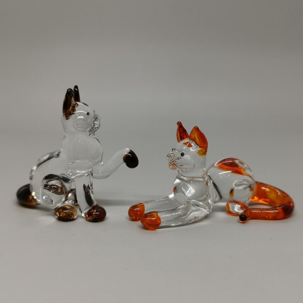 Glass Cat Figurine - Etsy