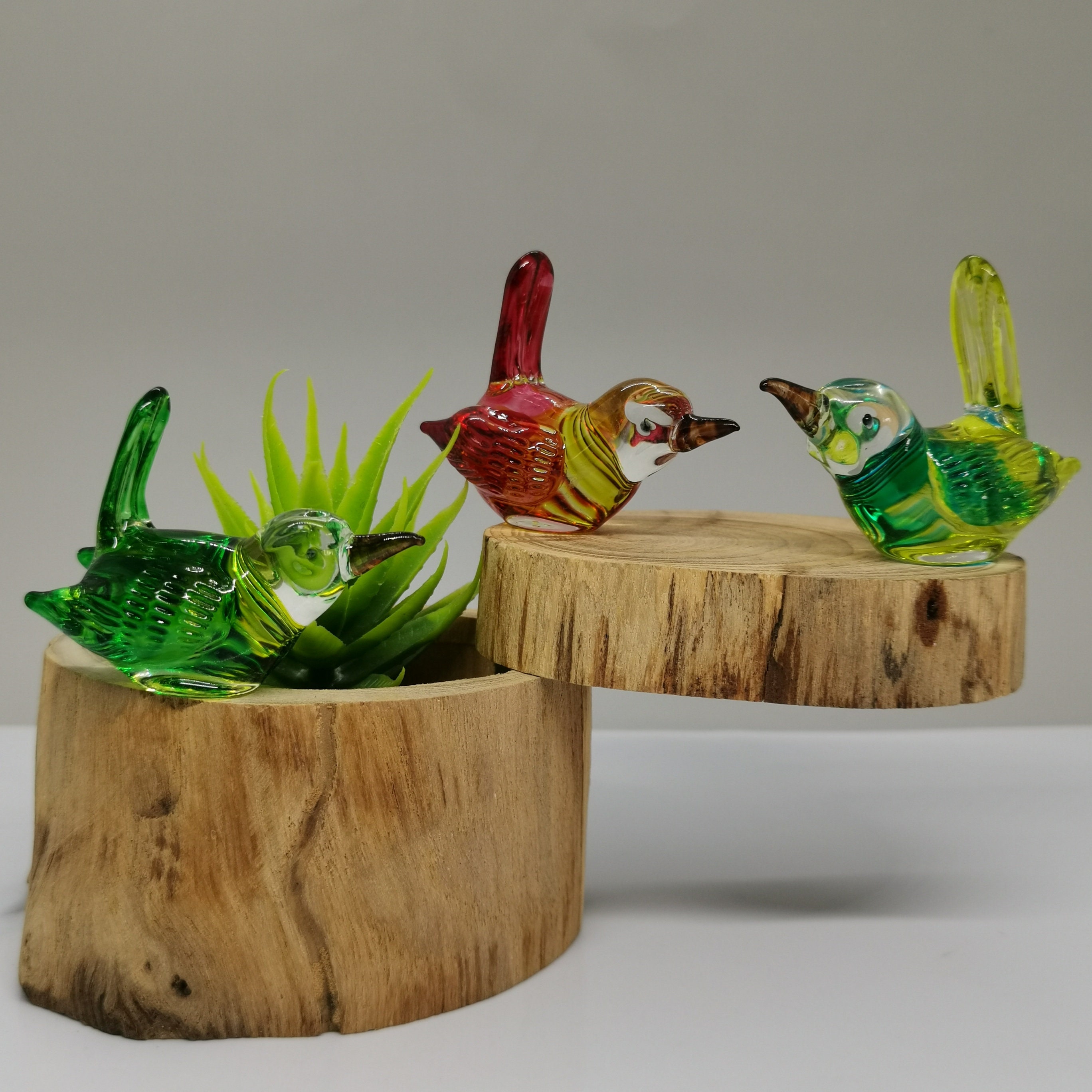 Glass Birds Hand Blown Glass Bird Figurine Glass Bird - Etsy