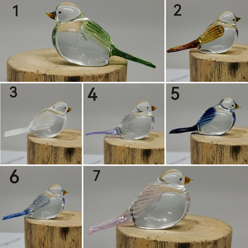 Glass Birds Figurines Stained Glass Bird Blown Glass Bird - Etsy