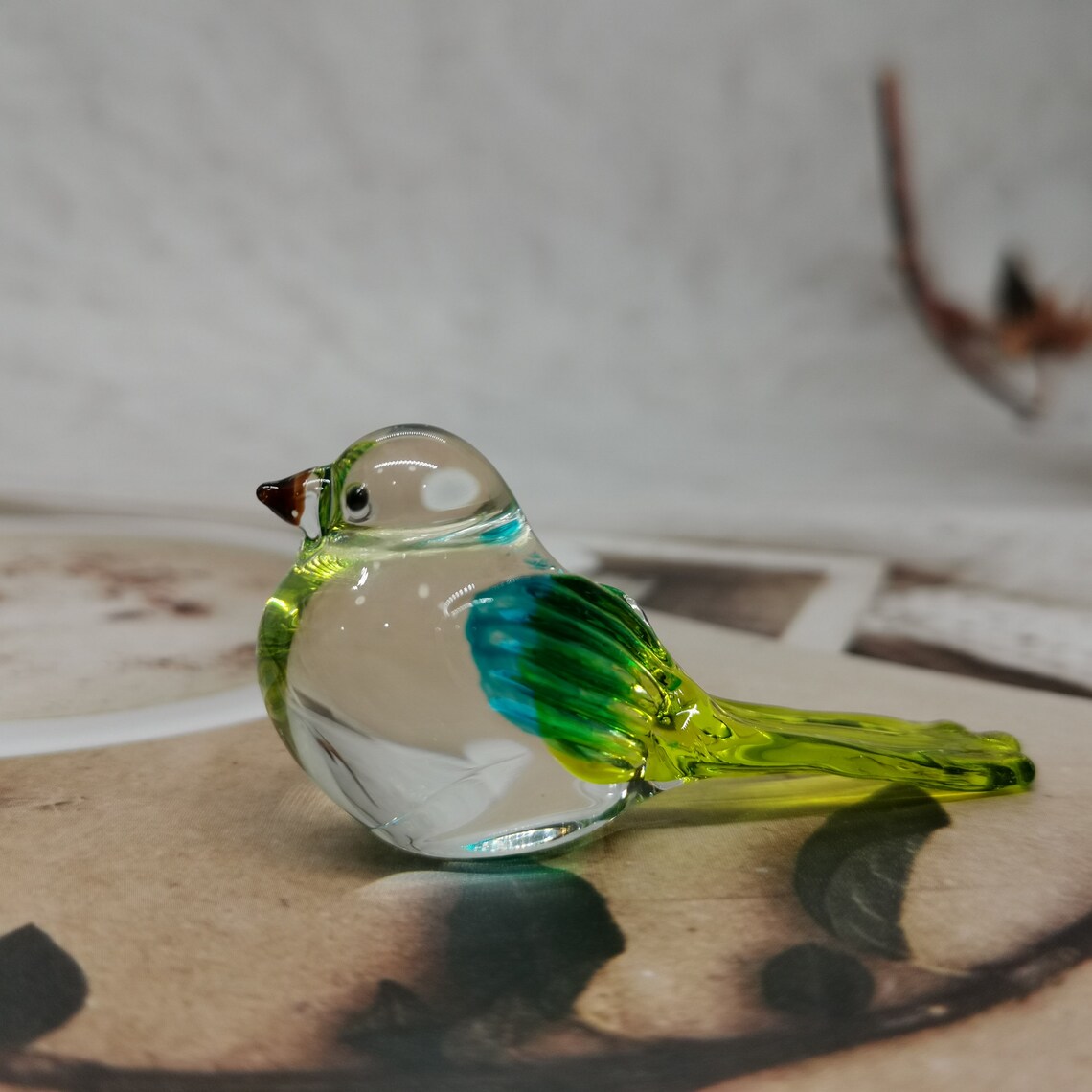 Glass Bird Figurine Blown Glass Bird Home Decoration - Etsy