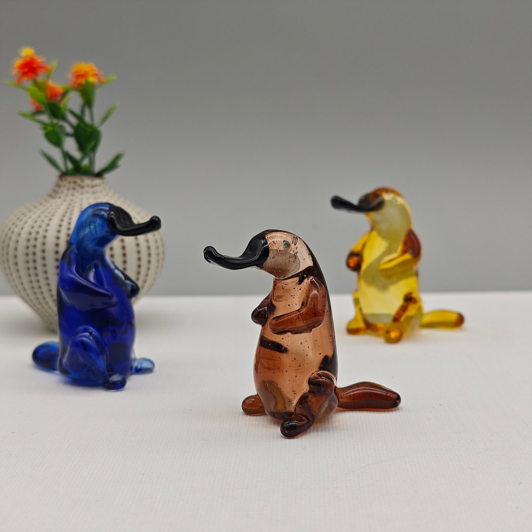 Handcrafted Miniature Glass Platypus Figurine Gift, Blown Glass ...