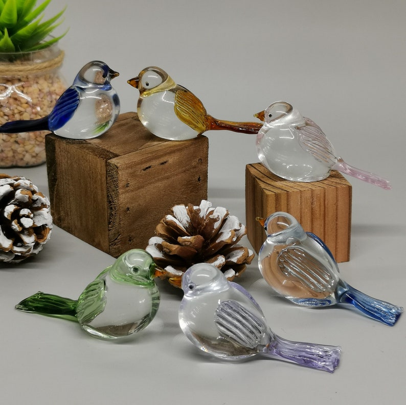 Glass Birds Figurines Stained Glass Bird Blown Glass Bird - Etsy