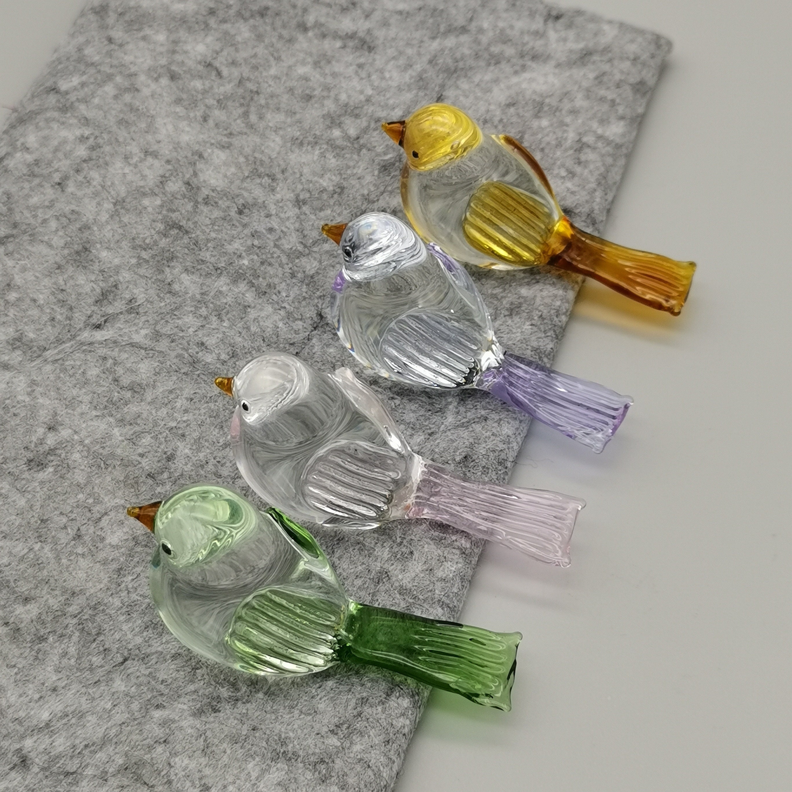 Glass Birds Figurines Stained Glass Bird Blown Glass Bird - Etsy