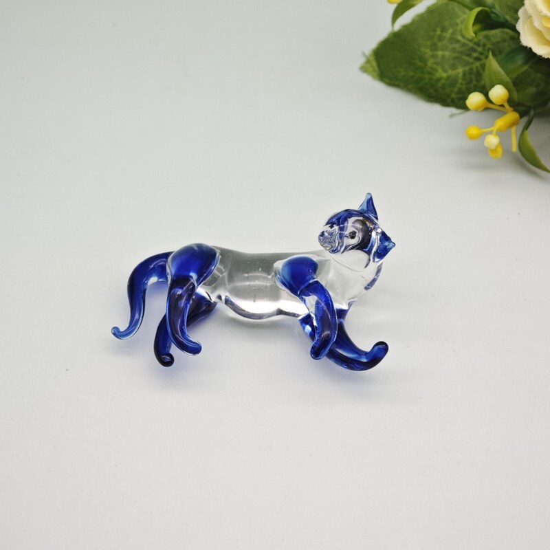 Glass Cat Figurine - Etsy