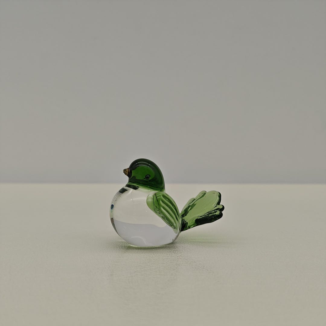 Glass Bird, Green Glass Blowing Bird, Small Glass Birds Figurines, Gift ...