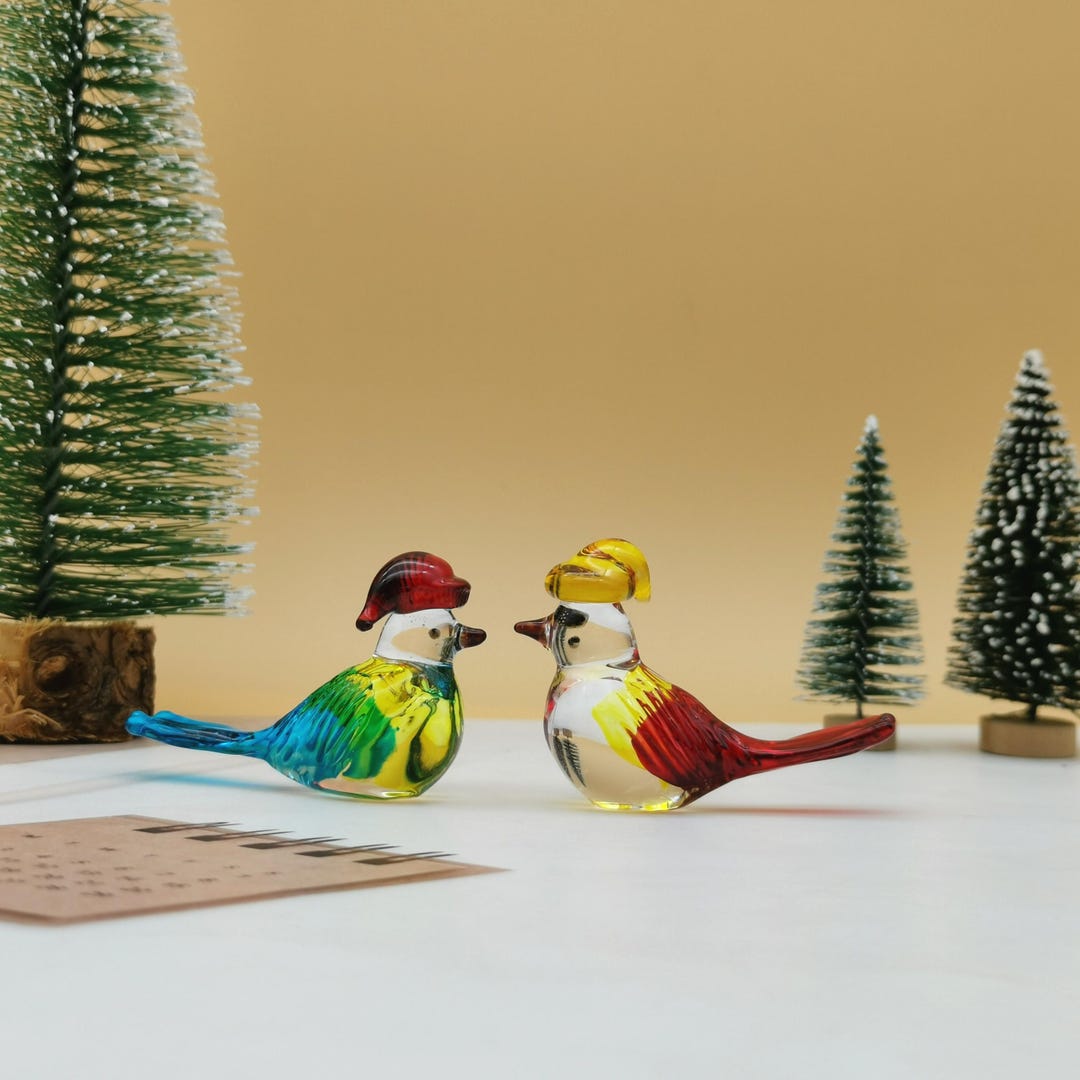 Blown Glass Bird Figurine-glass Bird Sculpture-small Glass Bird ...