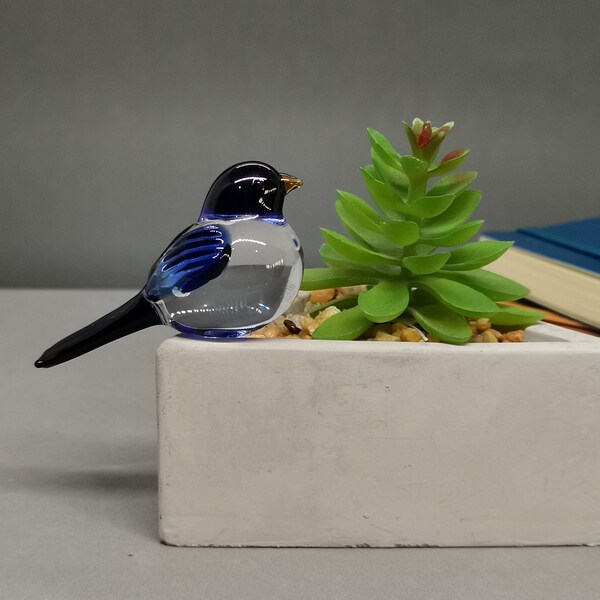 Blue Glass Bird - Etsy
