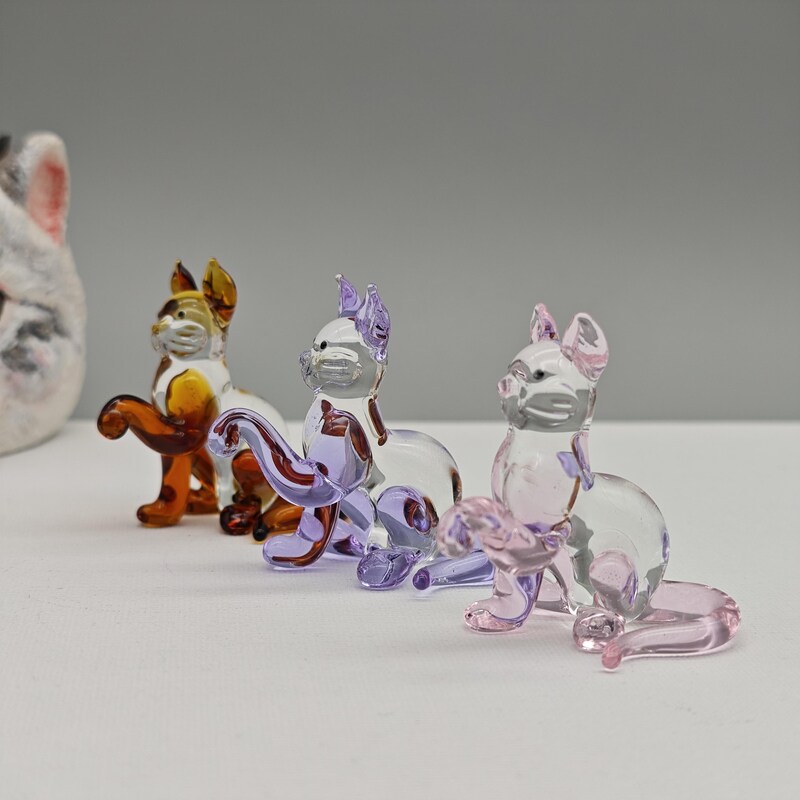 Glass Cat Figurine - Etsy