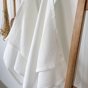 Linen Tea Towel in off White, Washed Linen Kitchen Towel, Sustainable ...