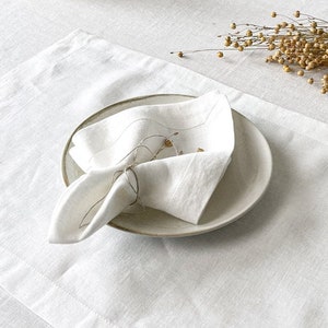 Off White Linen Napkins Set, Linen Table Napkins, Napkins Vintage, Soft ...