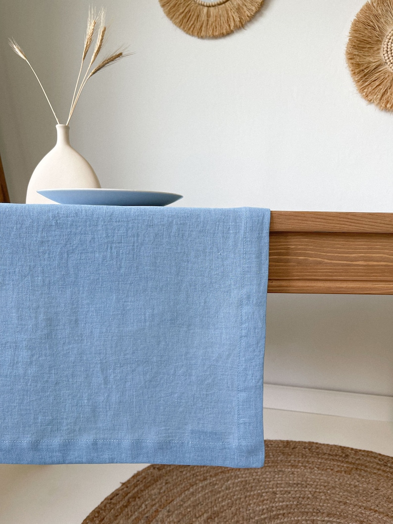Light Blue Table Linen Runner Sky Table Runner Nordic Table - Etsy