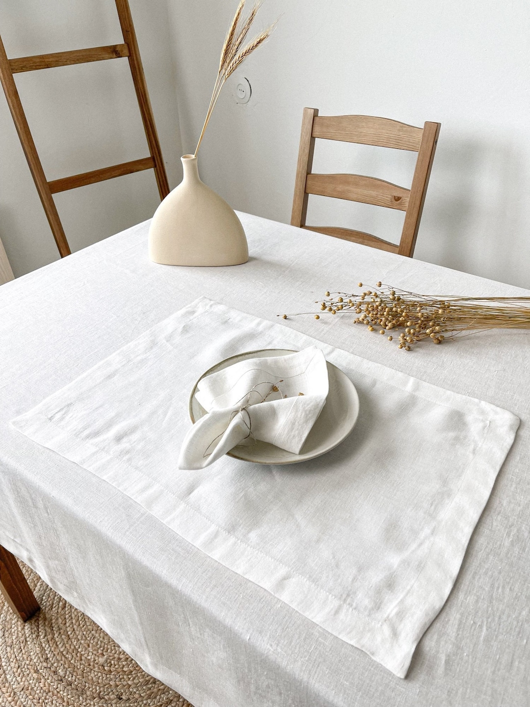 Off White Linen Napkins Set, Linen Table Napkins, Napkins Vintage, Soft ...