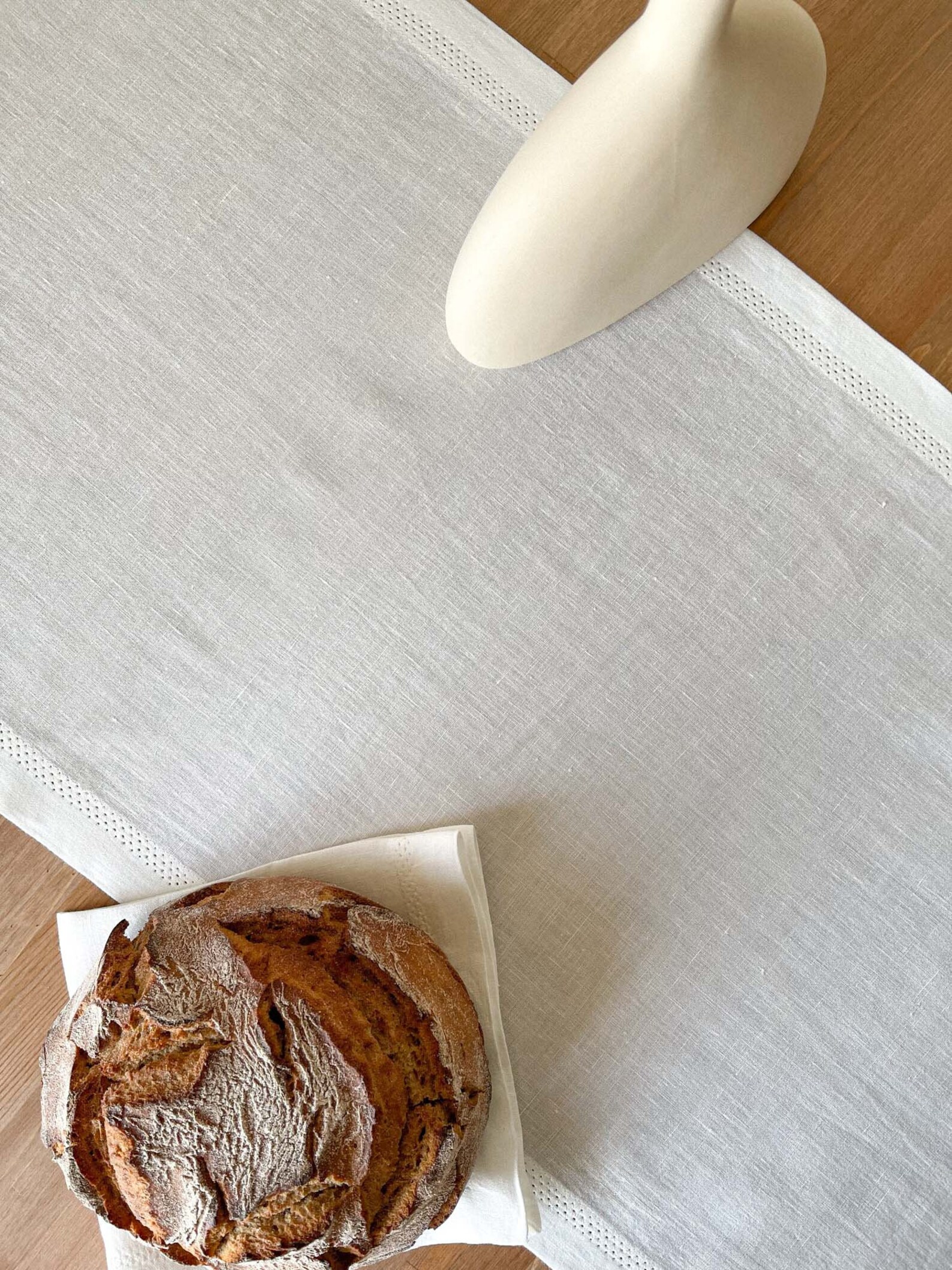 Hemstitch Table Runner in off White Country Table Runner - Etsy