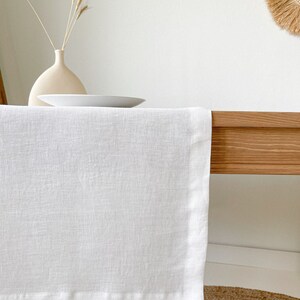 Off White Table Runner, Linen Table Runner, Vintage Table Decor ...