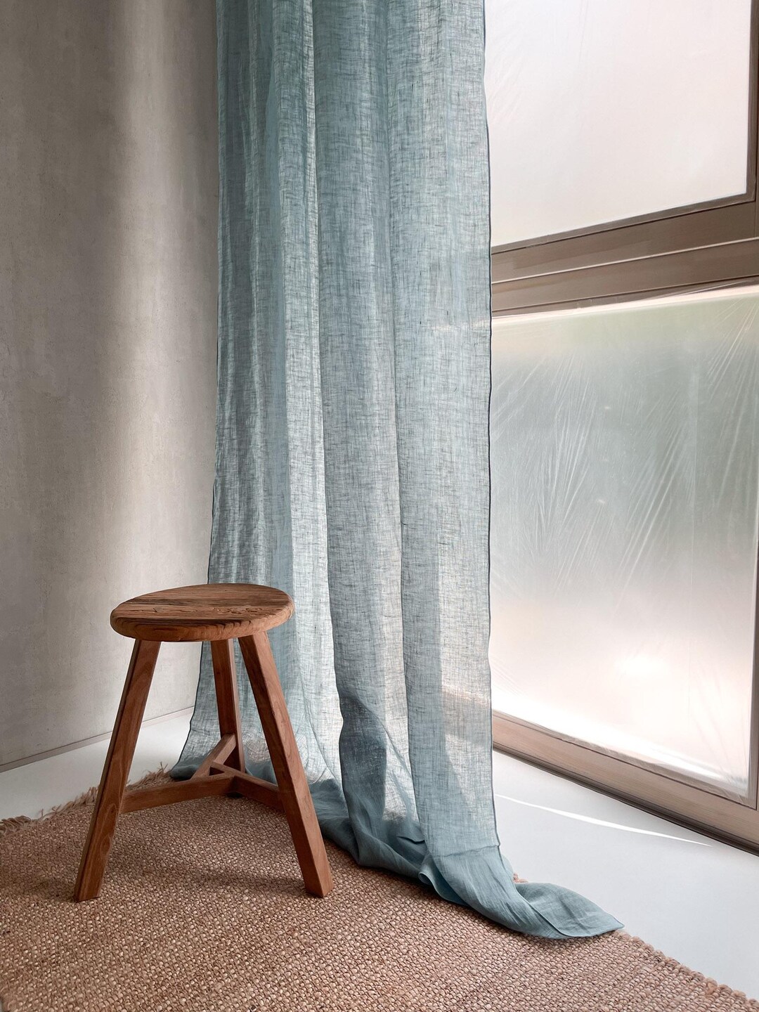 Airy Linen Curtain in Various Colors and Sizes, Lightweight Linen ...