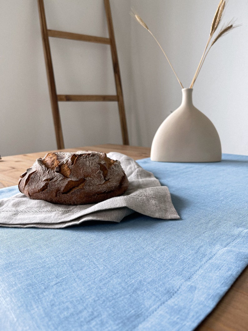 Light Blue Table Linen Runner Sky Table Runner Nordic Table - Etsy