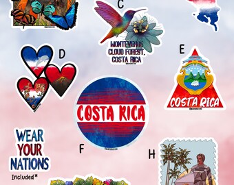 Costa Rica Pura Vida Theme Sticker Pack Central America - Etsy