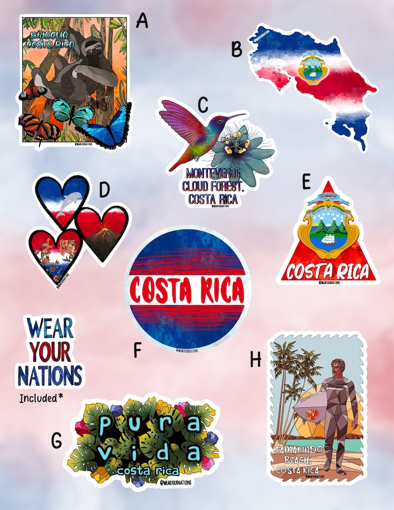 Costa Rica Sticker Pack - Etsy