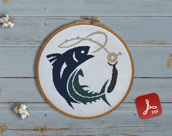 Bass Fish Cross Stitch Pattern - Etsy