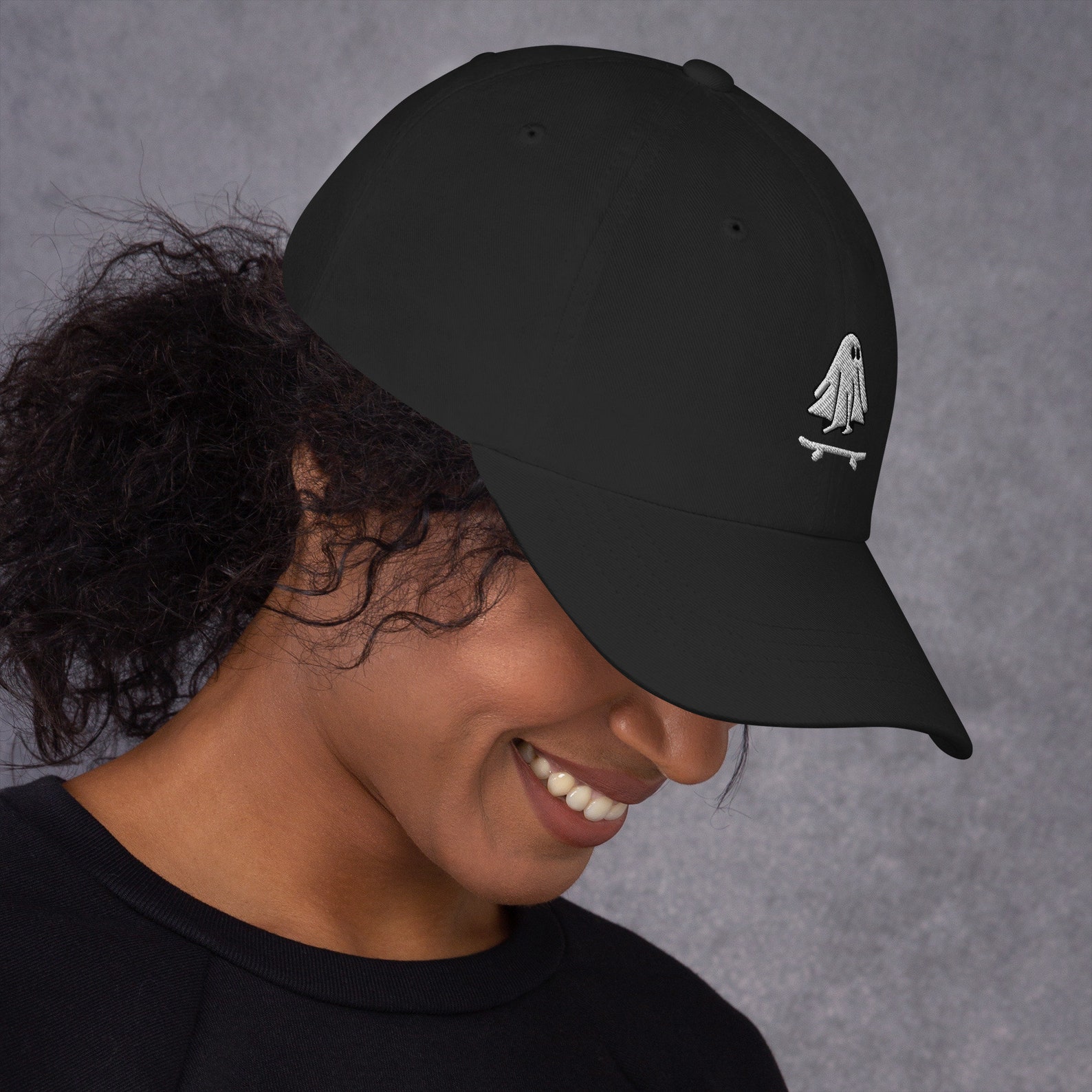 Embroidered Skater Ghost Cap | Ghost Hat | Halloween Sweatshirt ...
