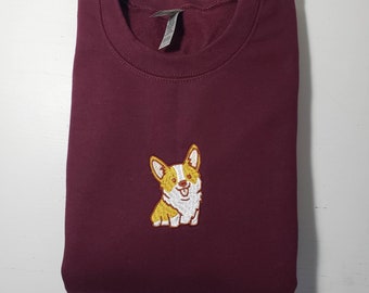 Embroidered Corgi Hoodie - Etsy