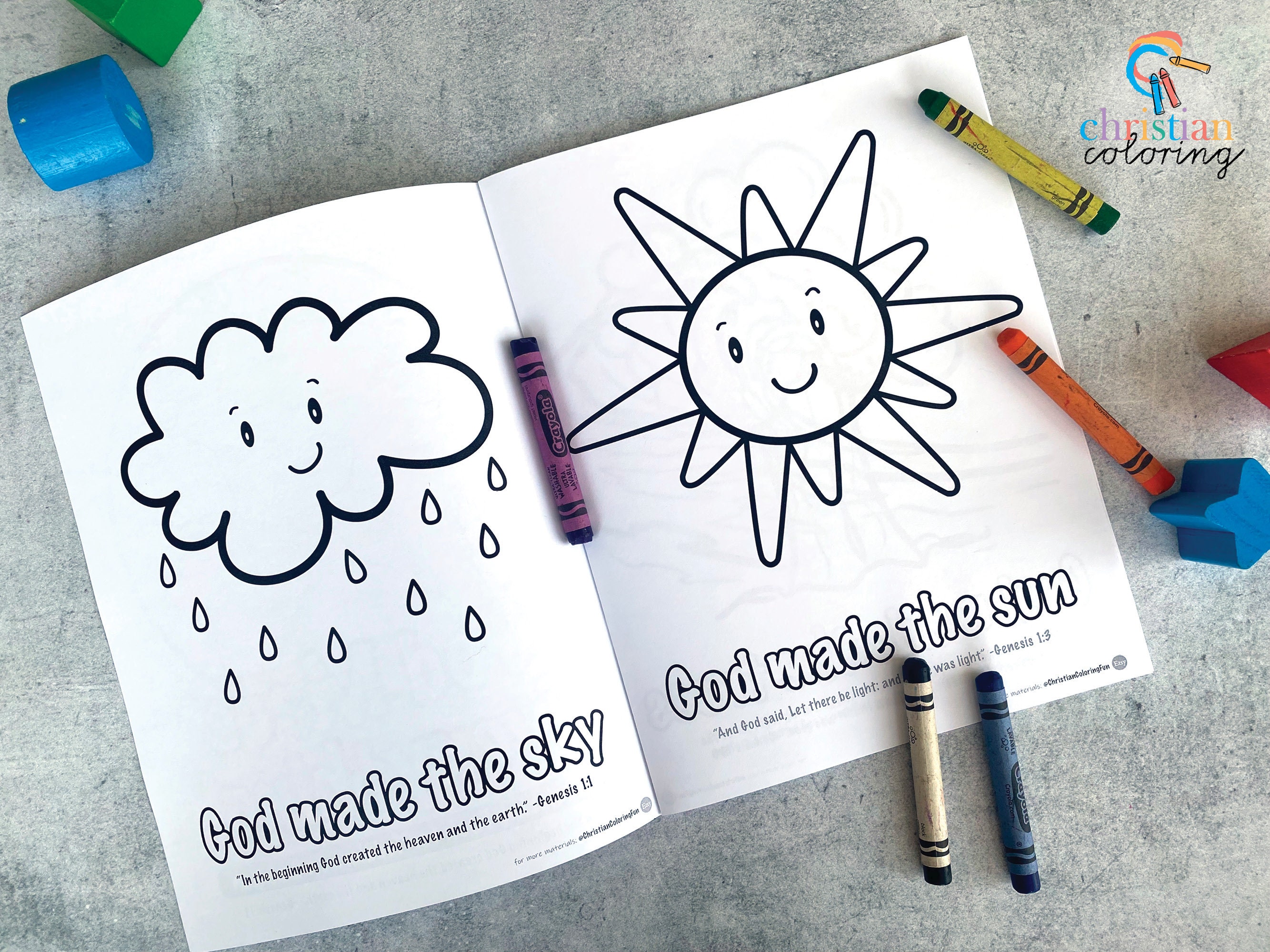 God’s Creation Coloring Book for Toddlers | Genesis KJV Bible Theme ...