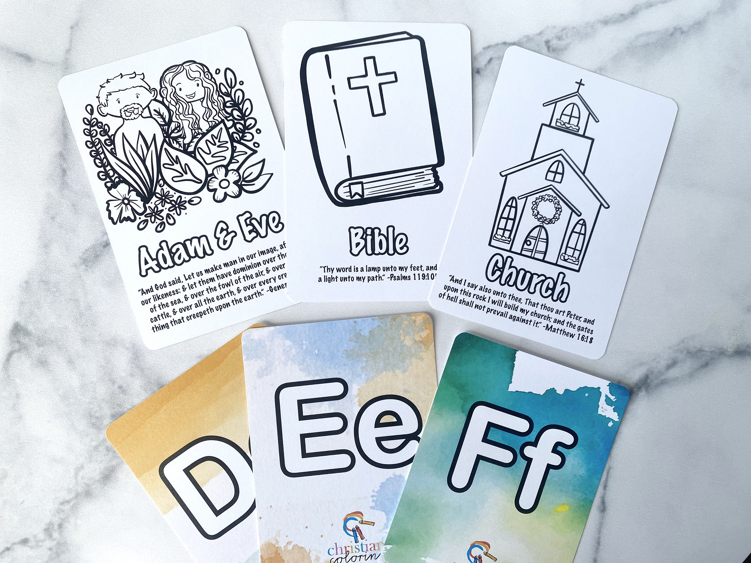 Abc's of the Bible Coloring Flashcards | KJV Bible Verses for Little ...