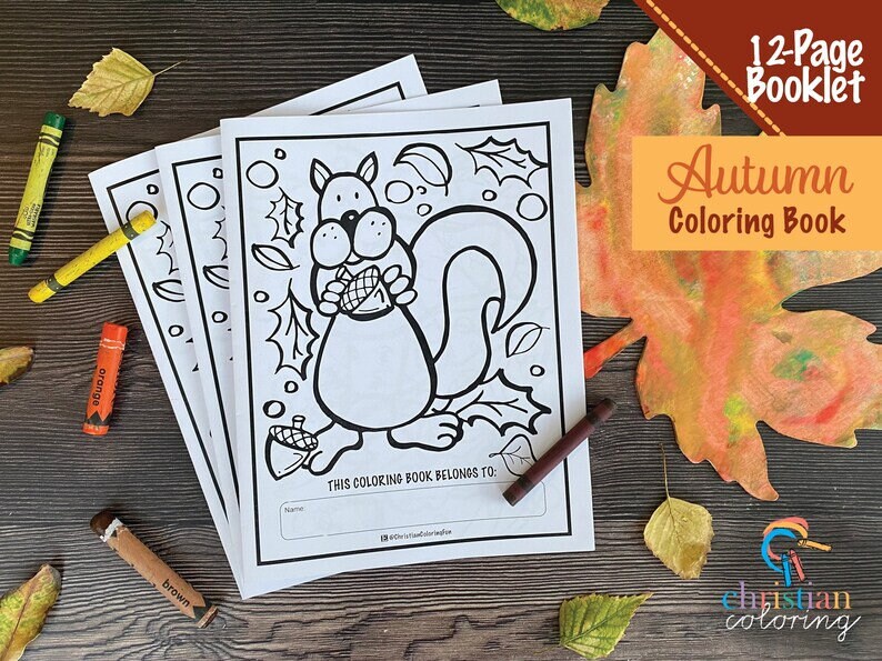 Fall Christian Coloring Book | Autumn Season Bible Theme | 12-page ...