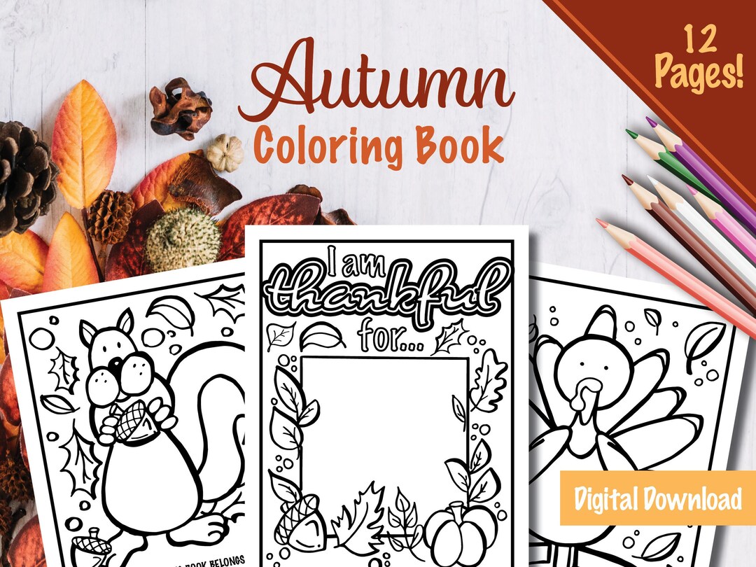 Fall Christian Coloring Book for Kids | Digital Download 12-pages ...