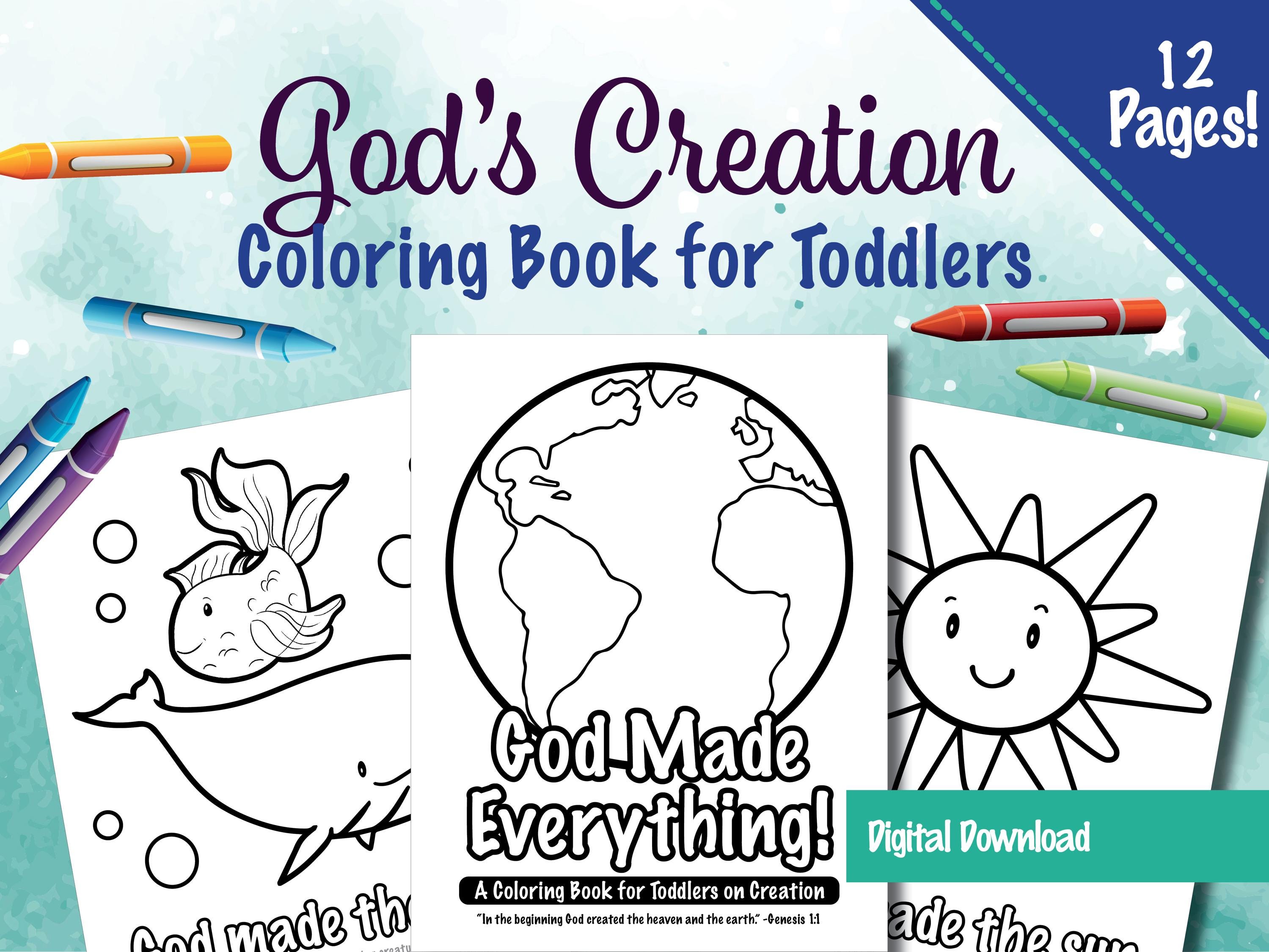 God’s Creation Coloring Book for Toddlers | KJV Bible Verses ...