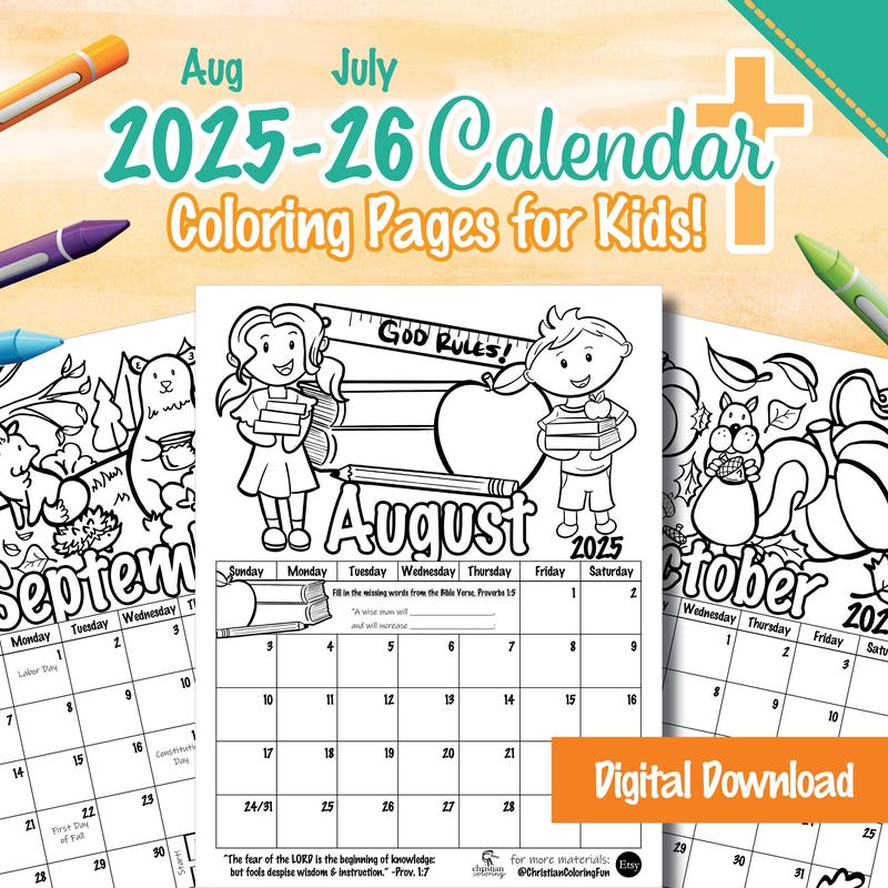 Christian Printable Calendar 2026 Bible Verse - Etsy
