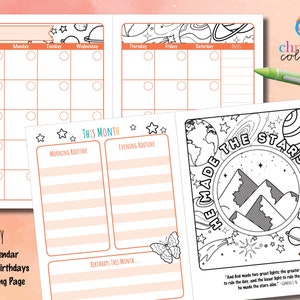 Kids Christian Coloring Planner | Fillable Undated Digital Download 8 ...