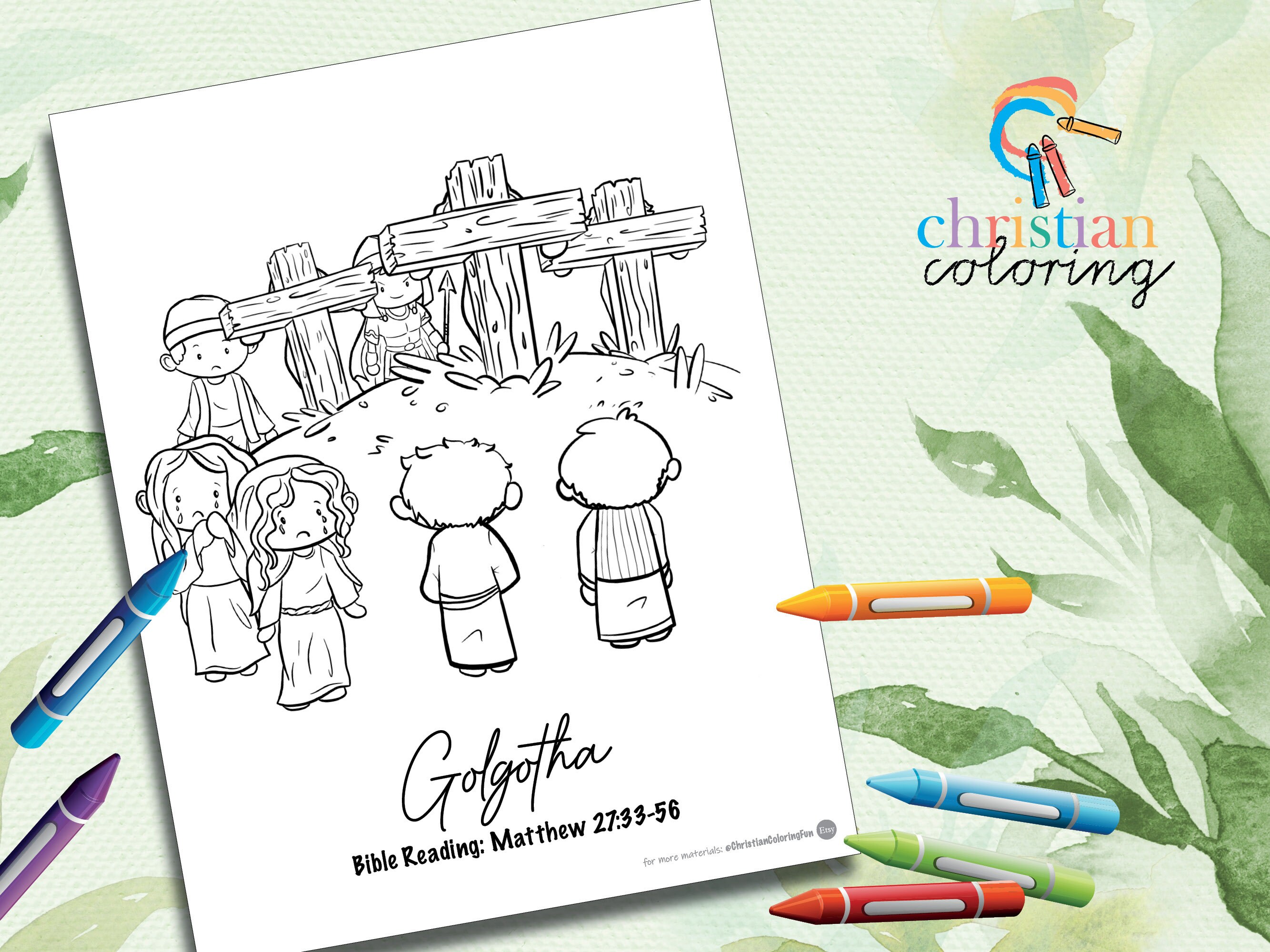 The Resurrection Story Coloring Book for Kids | Digital Download 12 ...